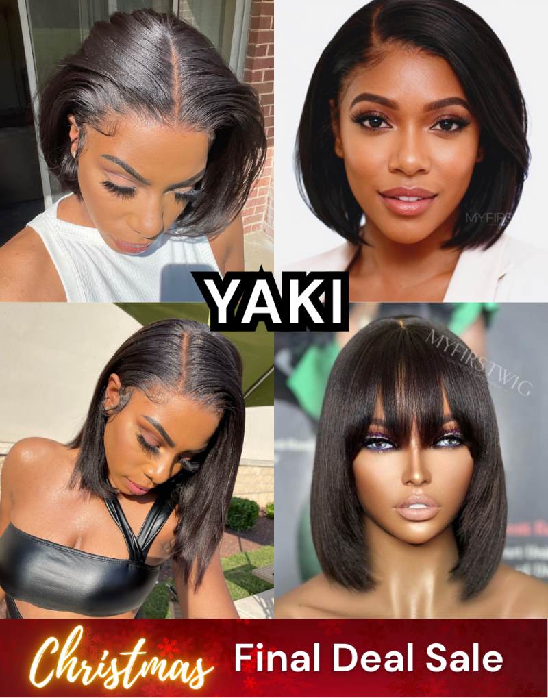 10 Inch Yaki 10x6 Glueless C-Shaped Ear Fit Wig Human Hair Wigs - FNDS ...