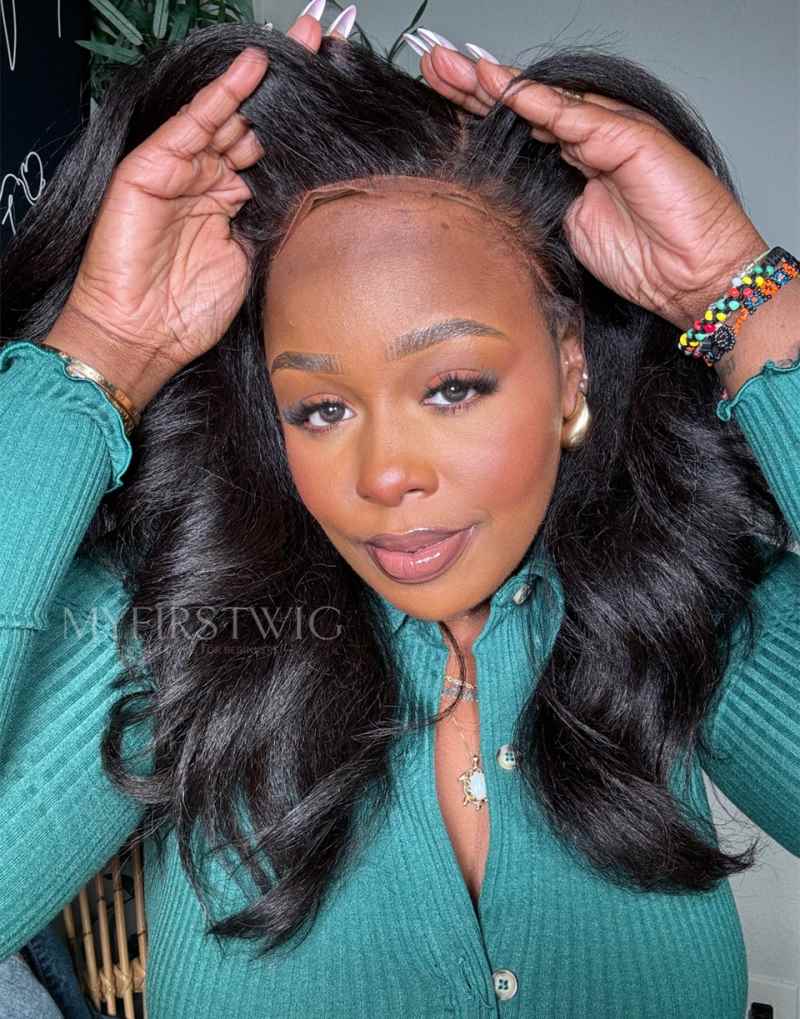 Kie Rashon - Kinky Straight Natural Texture Glueless Human Hair Invisi ...