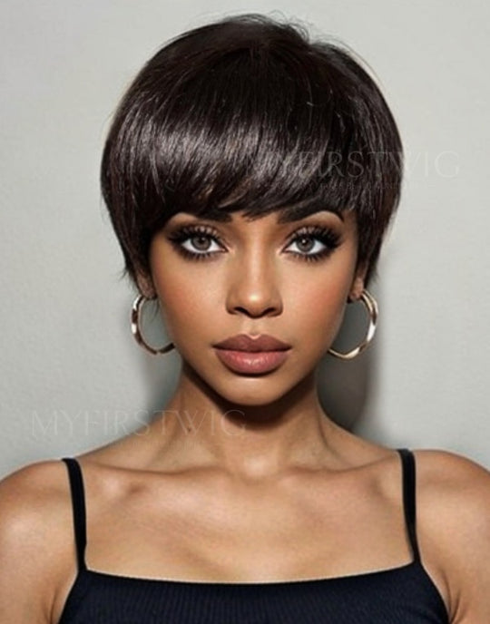 OpHair - Purdy Cut Pixie Cut Short Bob Glueless Invisible Lace Front W ...