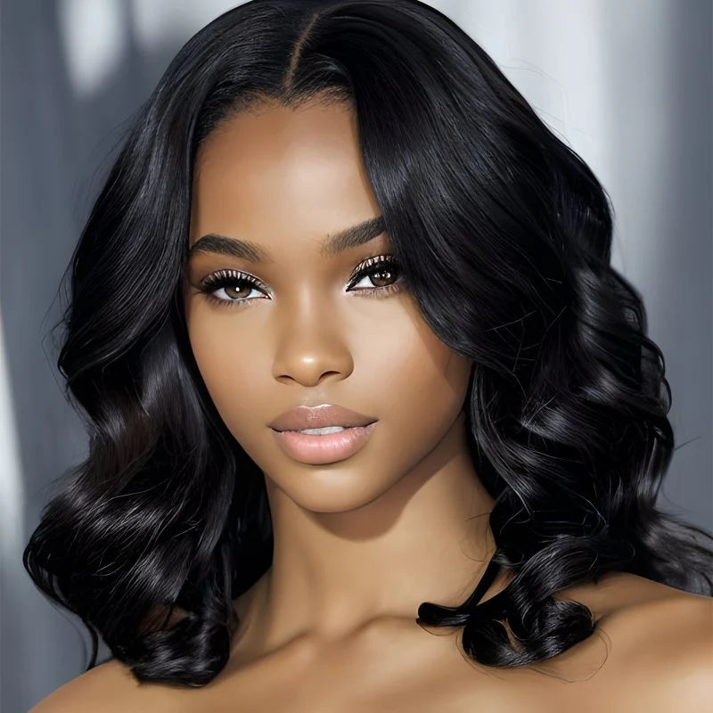 ASPECIALUNIT - Middle Part Short Wavy Rich Auntie Lace Front Wig - SPE ...