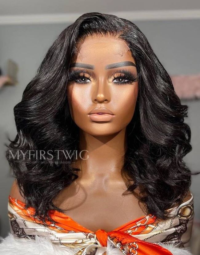 OpHair - Bold Sexy Wavy Human Hair Glueless Invisible Lace Front Wig ...